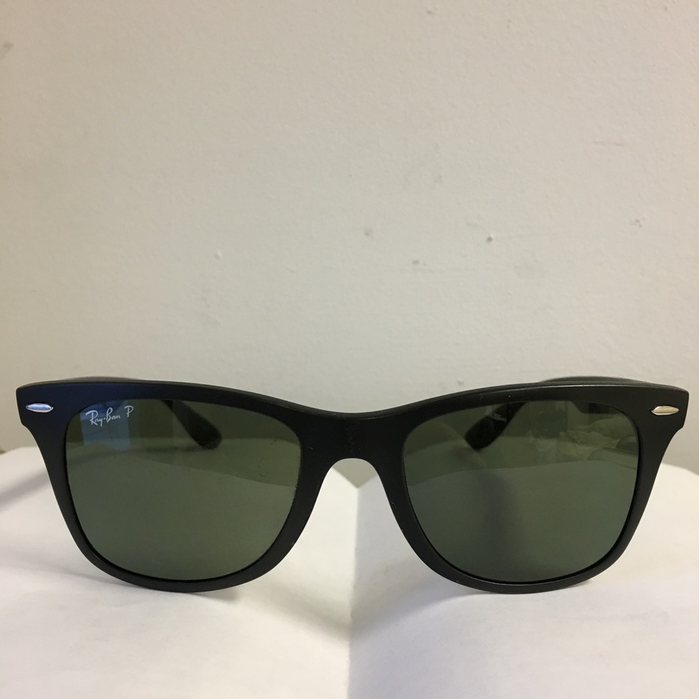 Ray Ban Lite Force Wayfarer Matte Black Green Lens - Gem